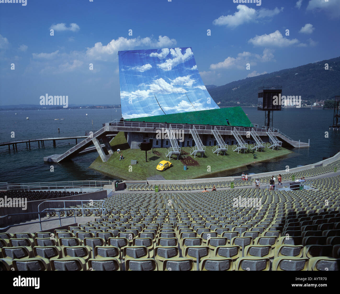 Austria, A-Bregenz, Lake Constance, Vorarlberg, festival theatre and ...