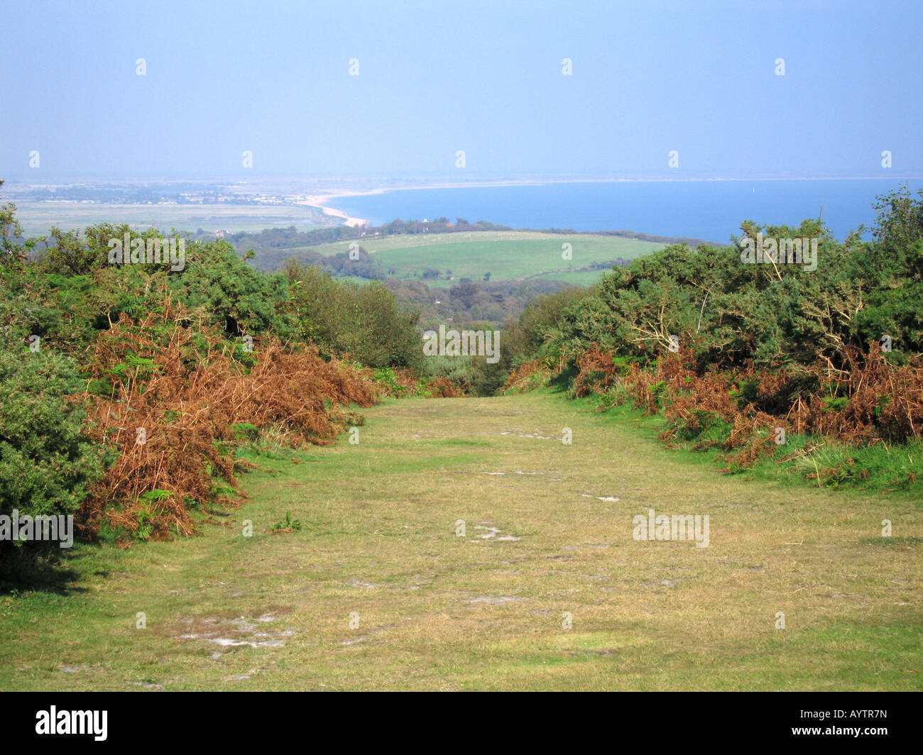 View toward Pett level from Hastings Country Park Hastings Sussex ...