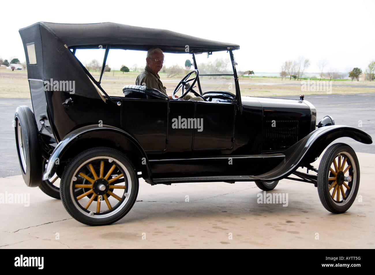 A 1928 Model T Ford convertable 4-door touring car Stock Photo - Alamy