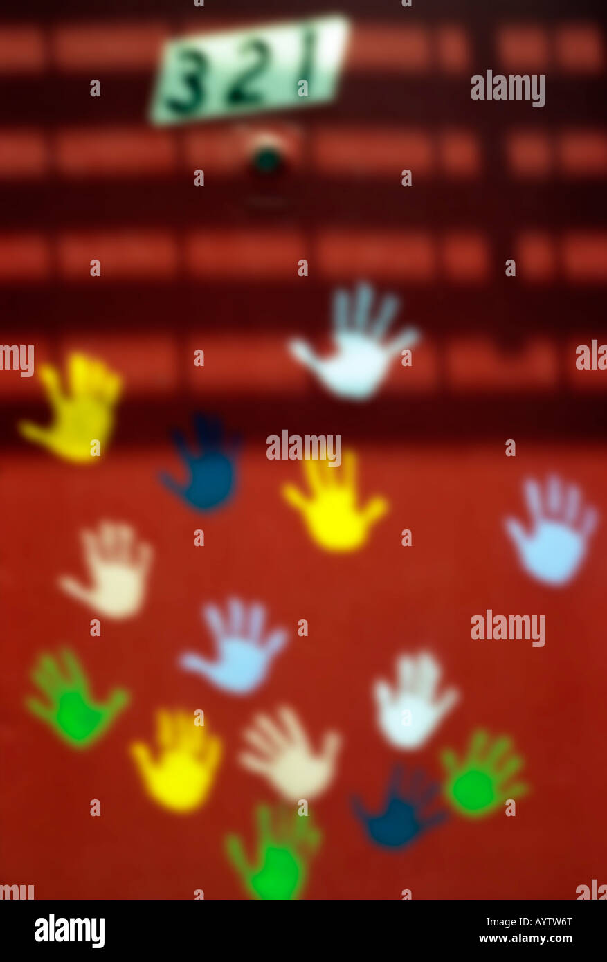 hand prints on door Stock Photo - Alamy