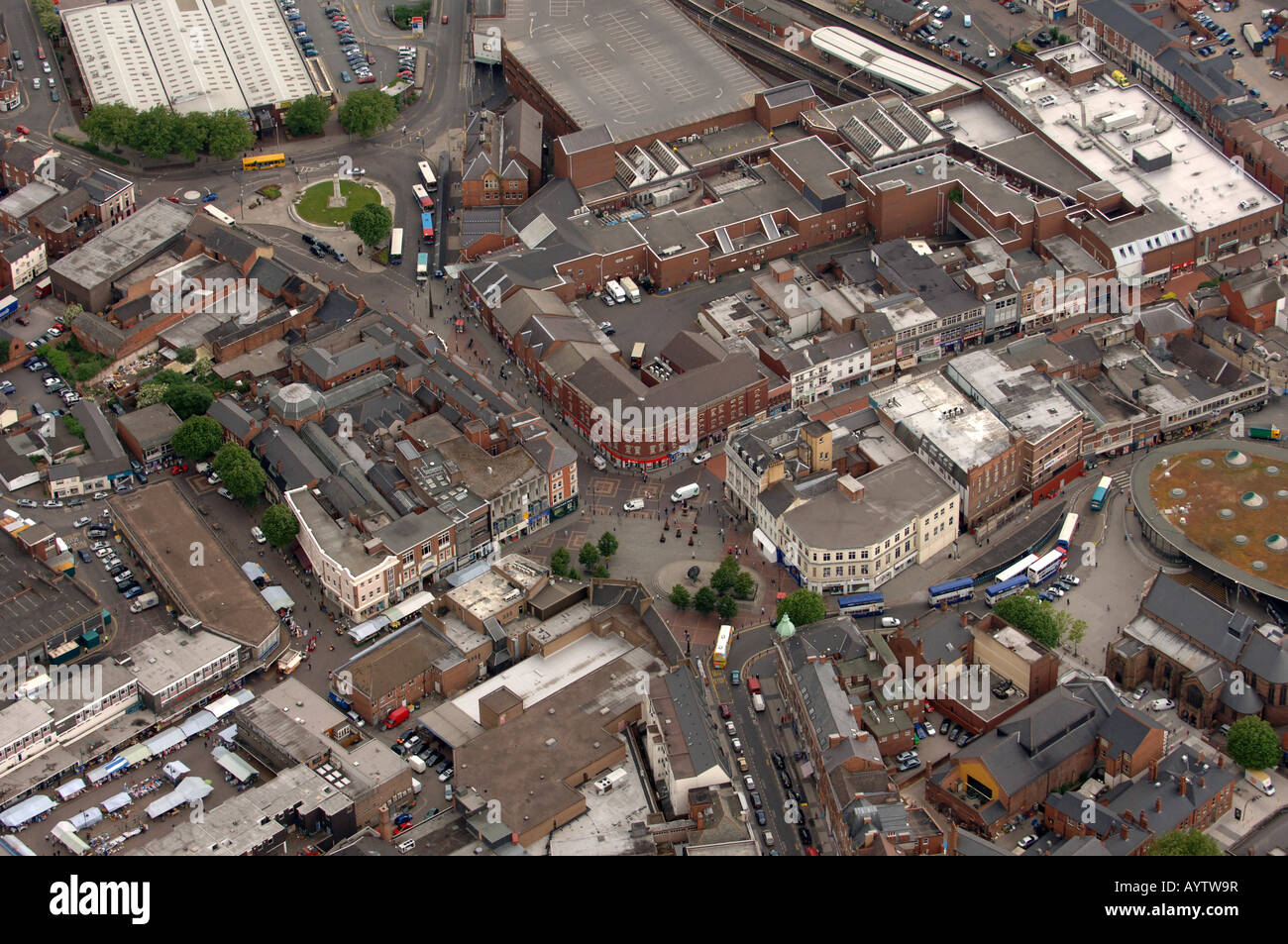 An aerial view of Walsall town centre in the West Midlands Stock Photo ...