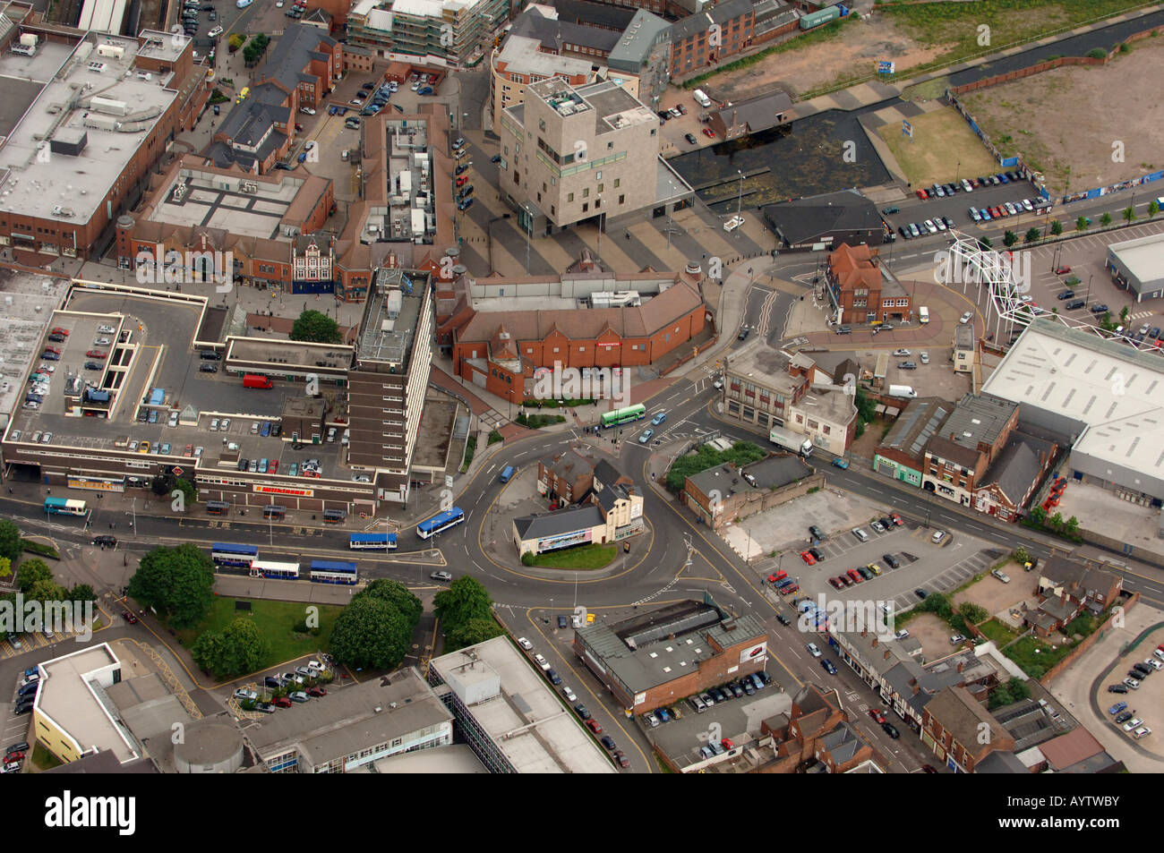 An aerial view of Walsall town centre in the West Midlands Stock Photo ...