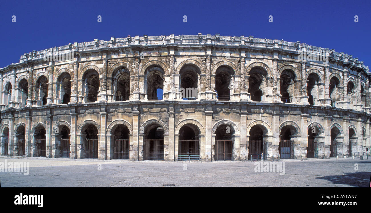 Ancient Roman Amphitheatre Nimes Languedoc France Stock Photo - Alamy