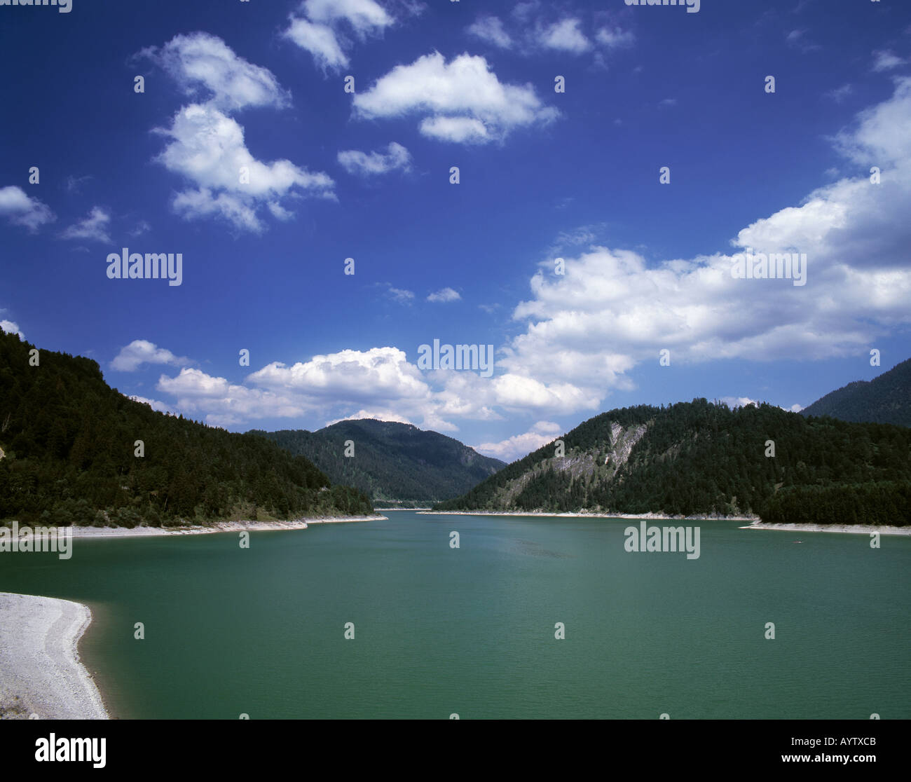 Sylvensteinstausee im Isarwinkel, Alpen, Oberbayern Stock Photo - Alamy