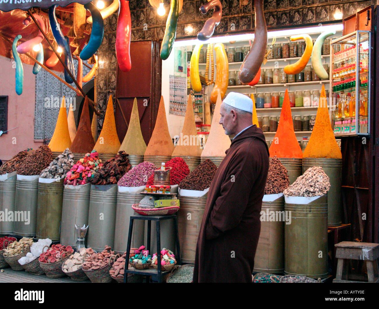 Spice stall in Marrakech, Morocco, Northwest Africa Stock Photo - Alamy