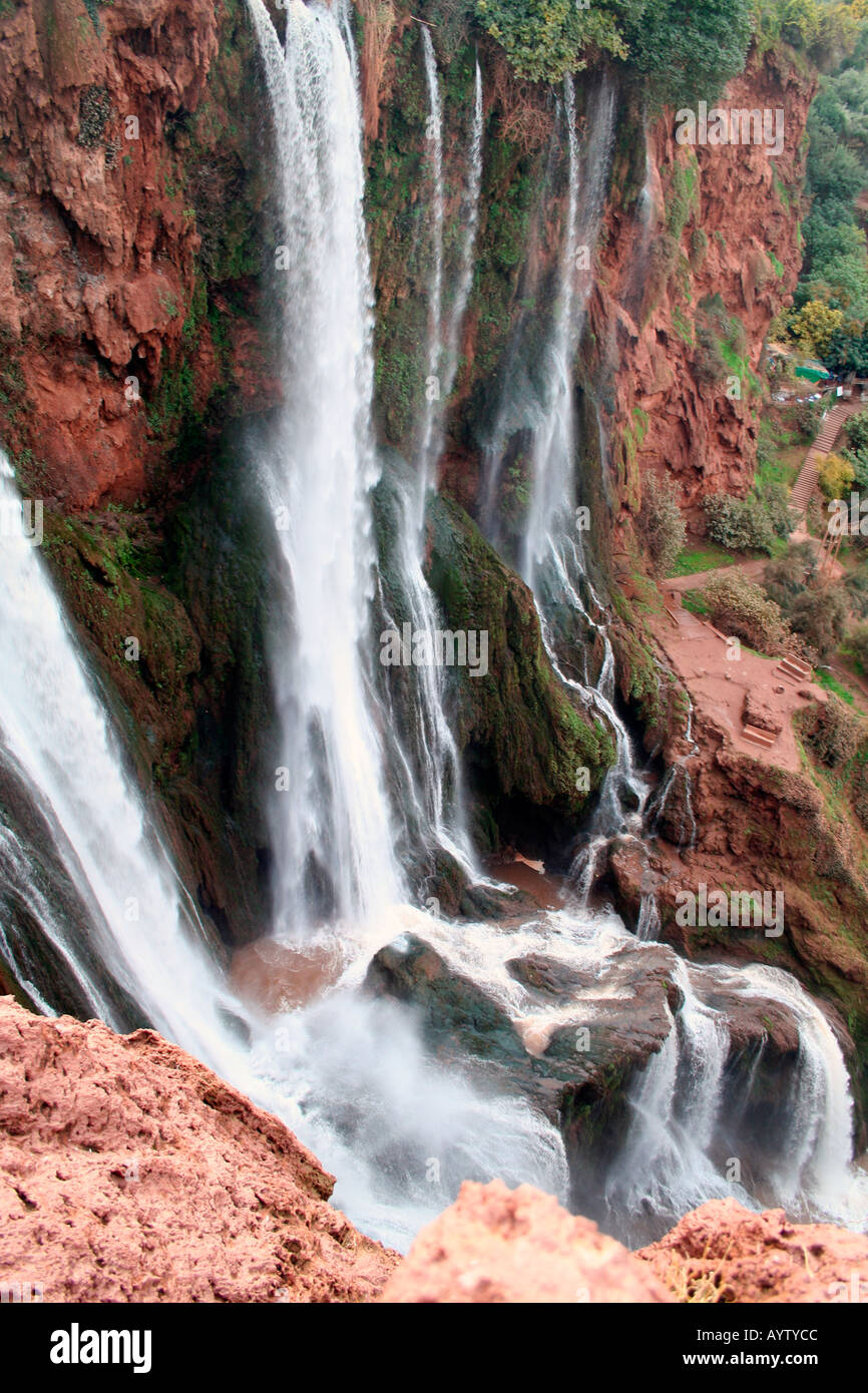 Moroccan waterfall, Cascades D'Ouzoud, Morocco, Northwest Africa Stock ...