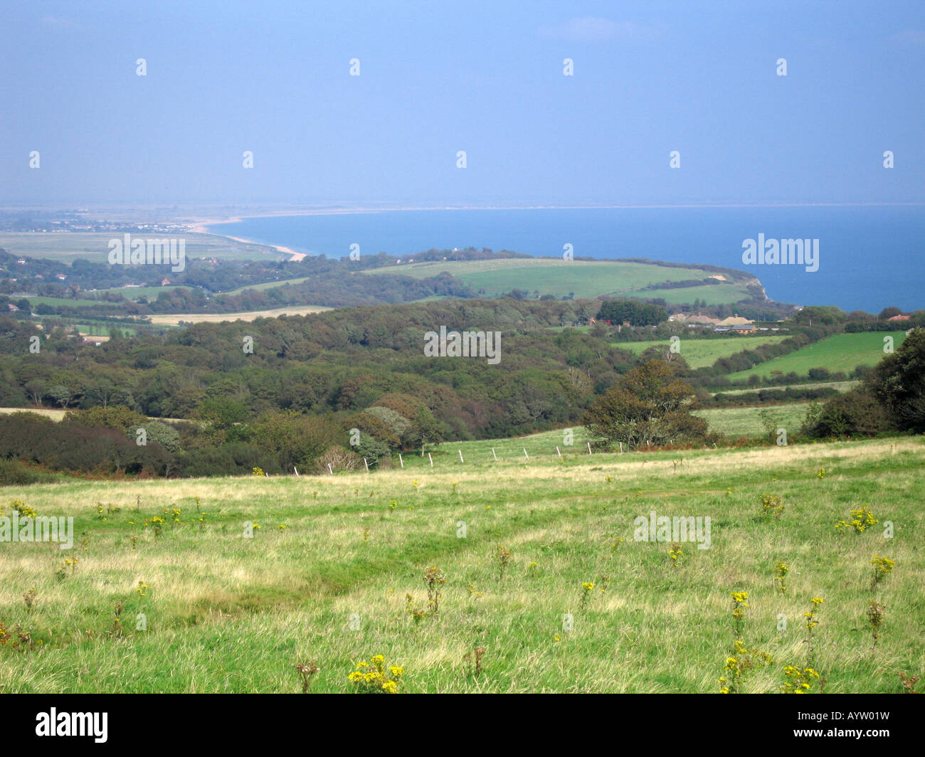 View toward Pett level from Hastings Country Park Hastings Sussex ...