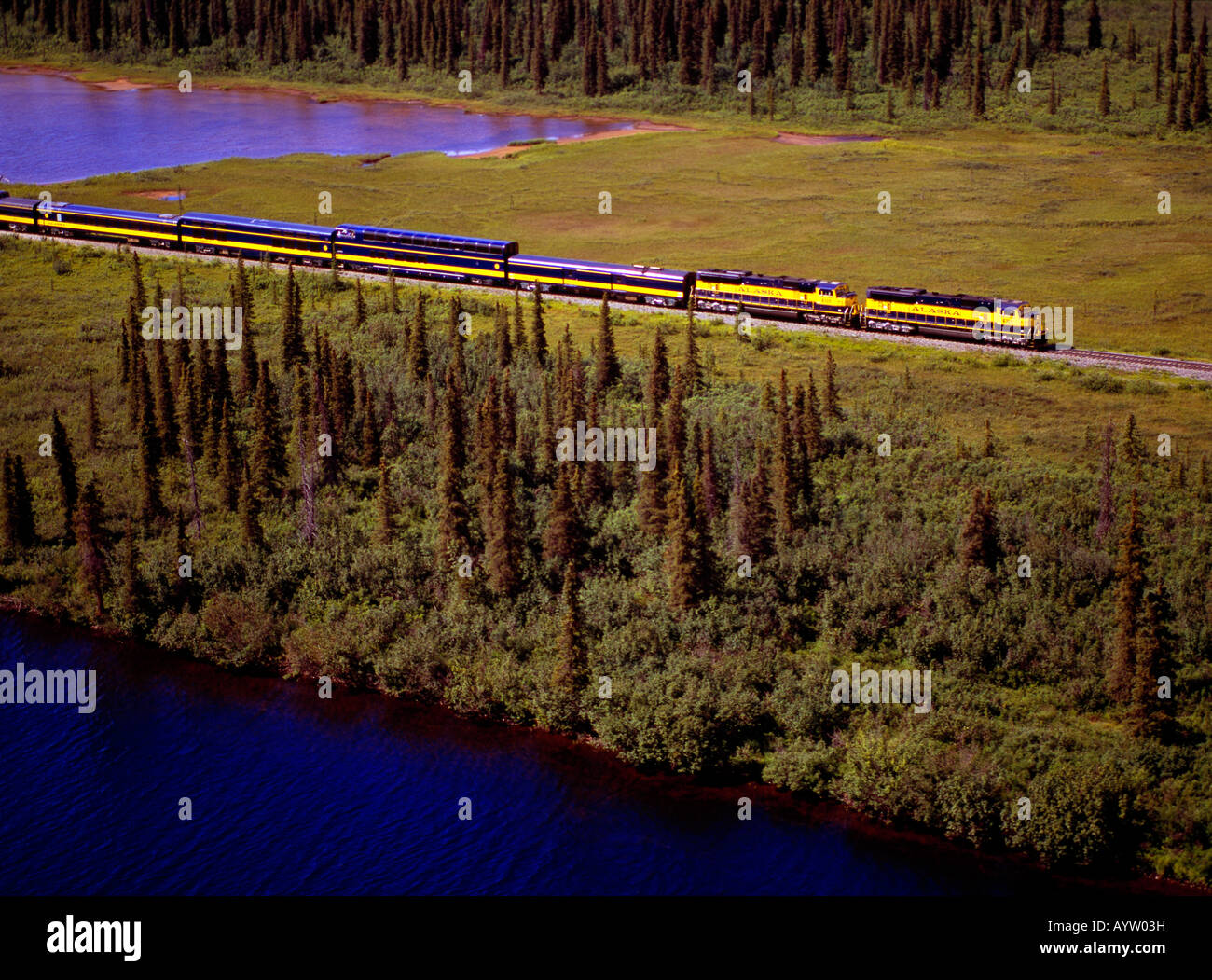 Alaska Railroad northbound train Stock Photo - Alamy