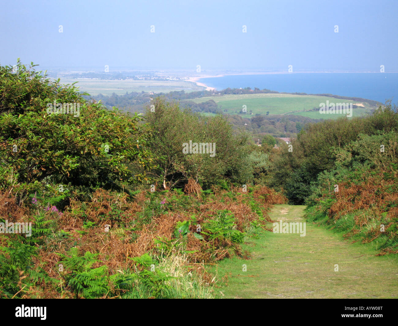 View toward Pett level from Hastings Country Park Hastings Sussex ...