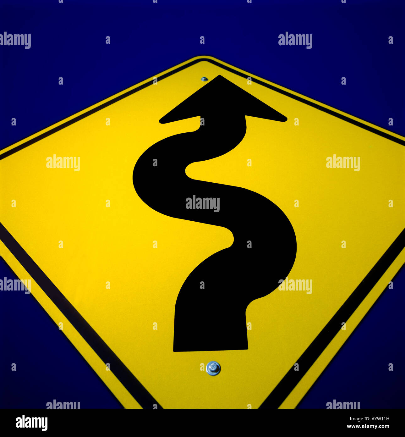 Switchback road sign hi-res stock photography and images - Alamy