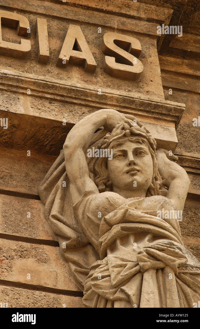 Low angle view of a female statue on a building Havana Cuba Stock Photo ...