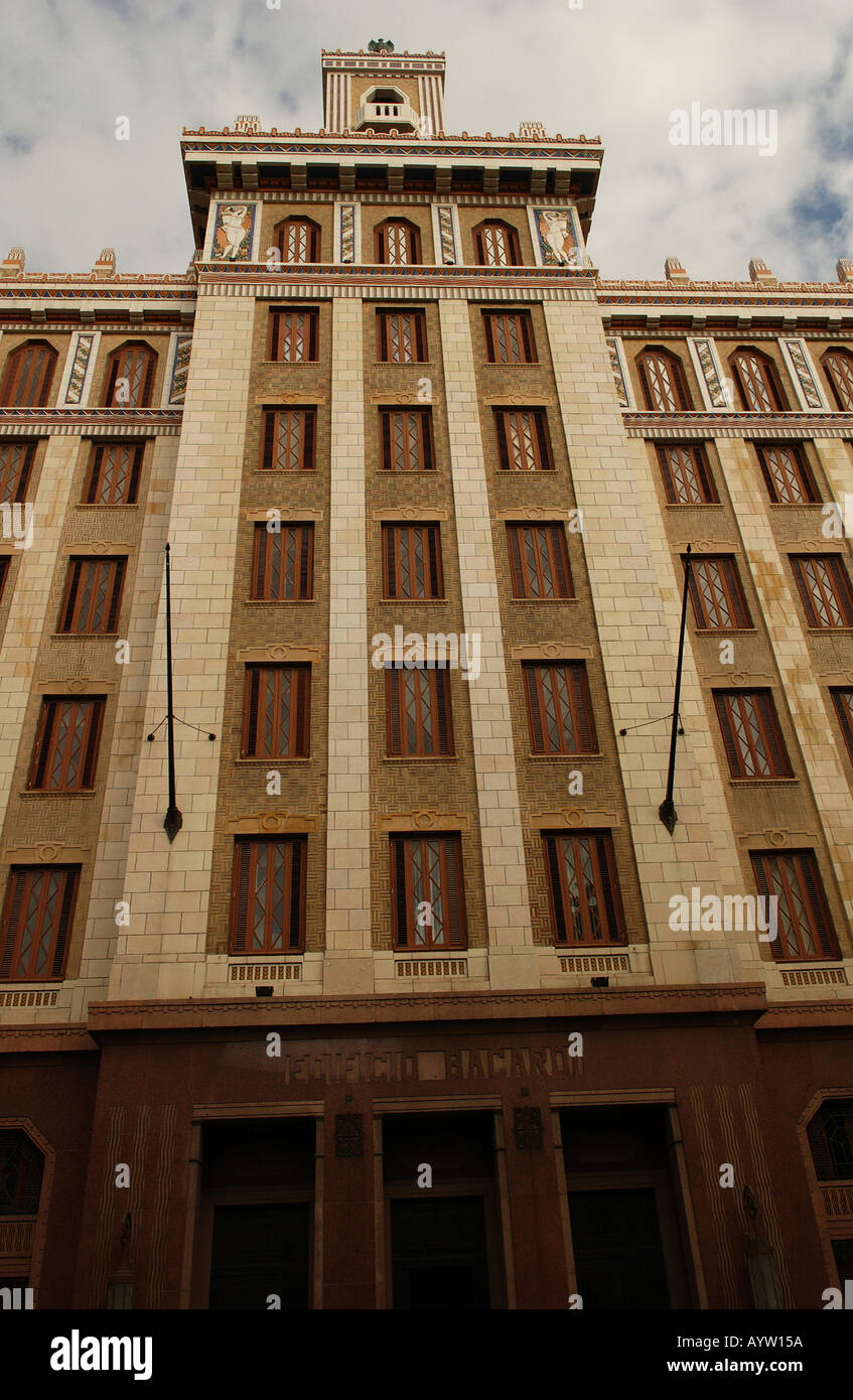 Low angle view of the facade of a commercial building Havana Cuba Stock ...