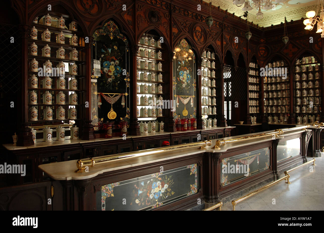 View of an ornate bar counter Havana Cuba Stock Photo - Alamy