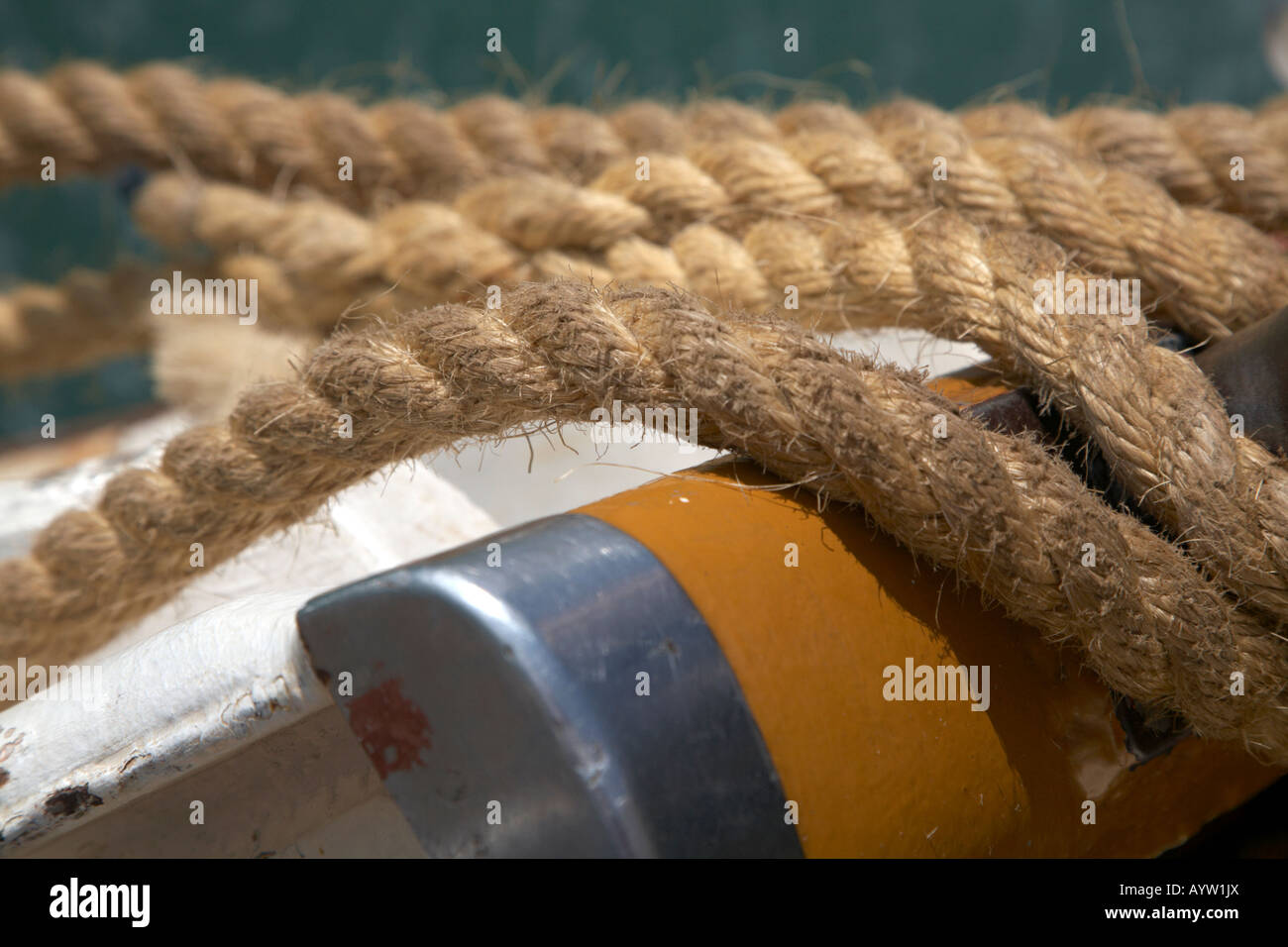 Rope over Boat Stock Photo - Alamy