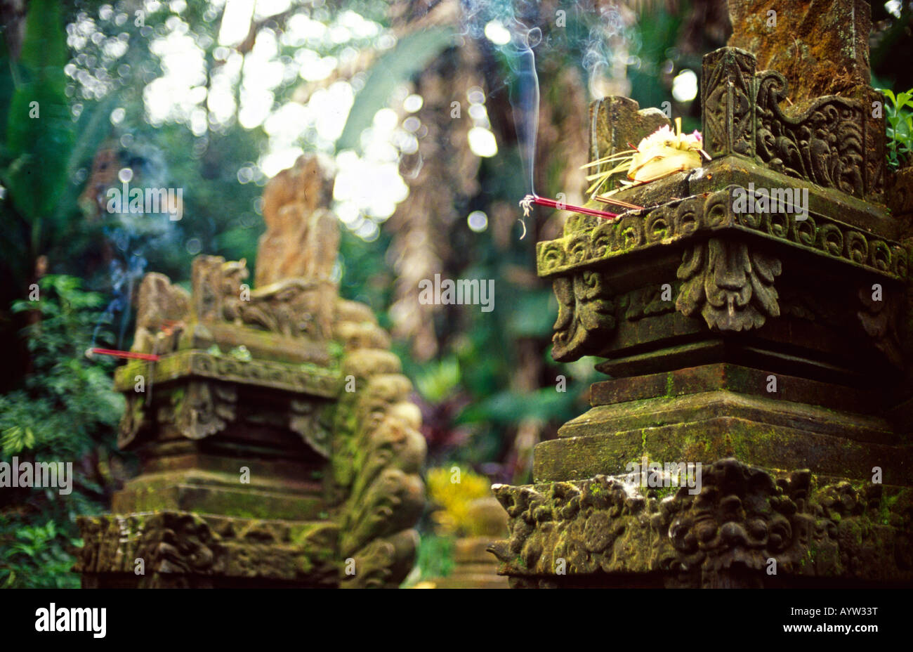 'Holy smoke' rising from Jungle shrines at the foot of Batukaru, Bali's ...