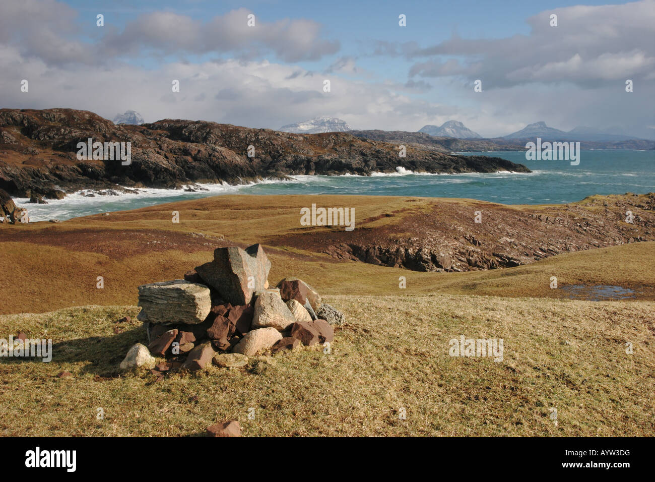 View South East from Clachtoll to the Mountains Around Assynt and ...