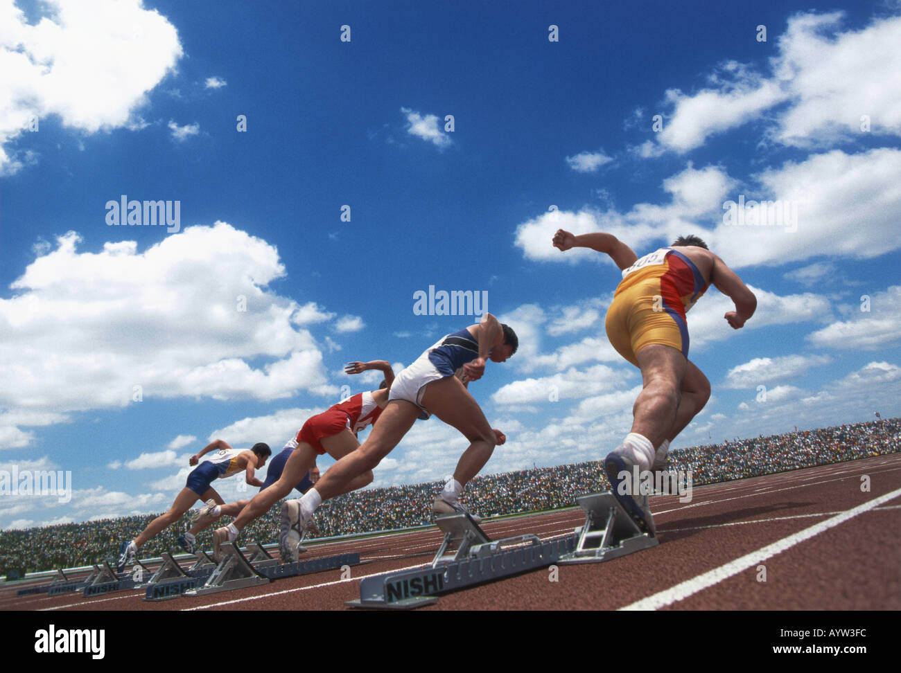 Start 100m run men start hi-res stock photography and images - Alamy
