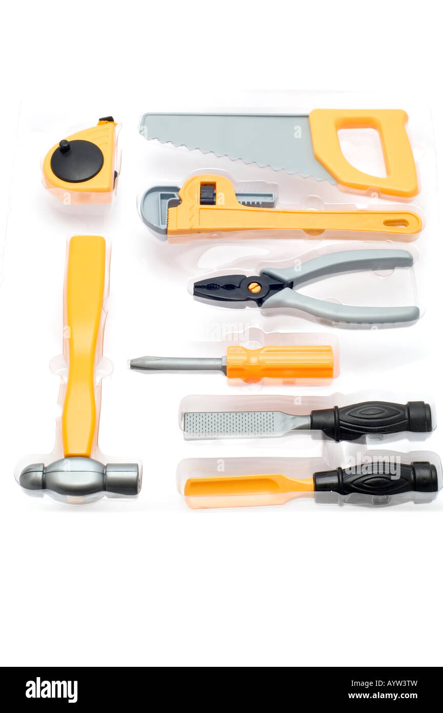 object on white tool kit for child Stock Photo - Alamy