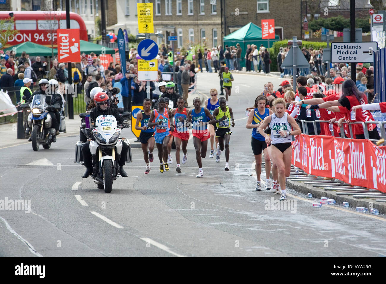 The leading runners dominated by the Kenyan athletes at the London ...