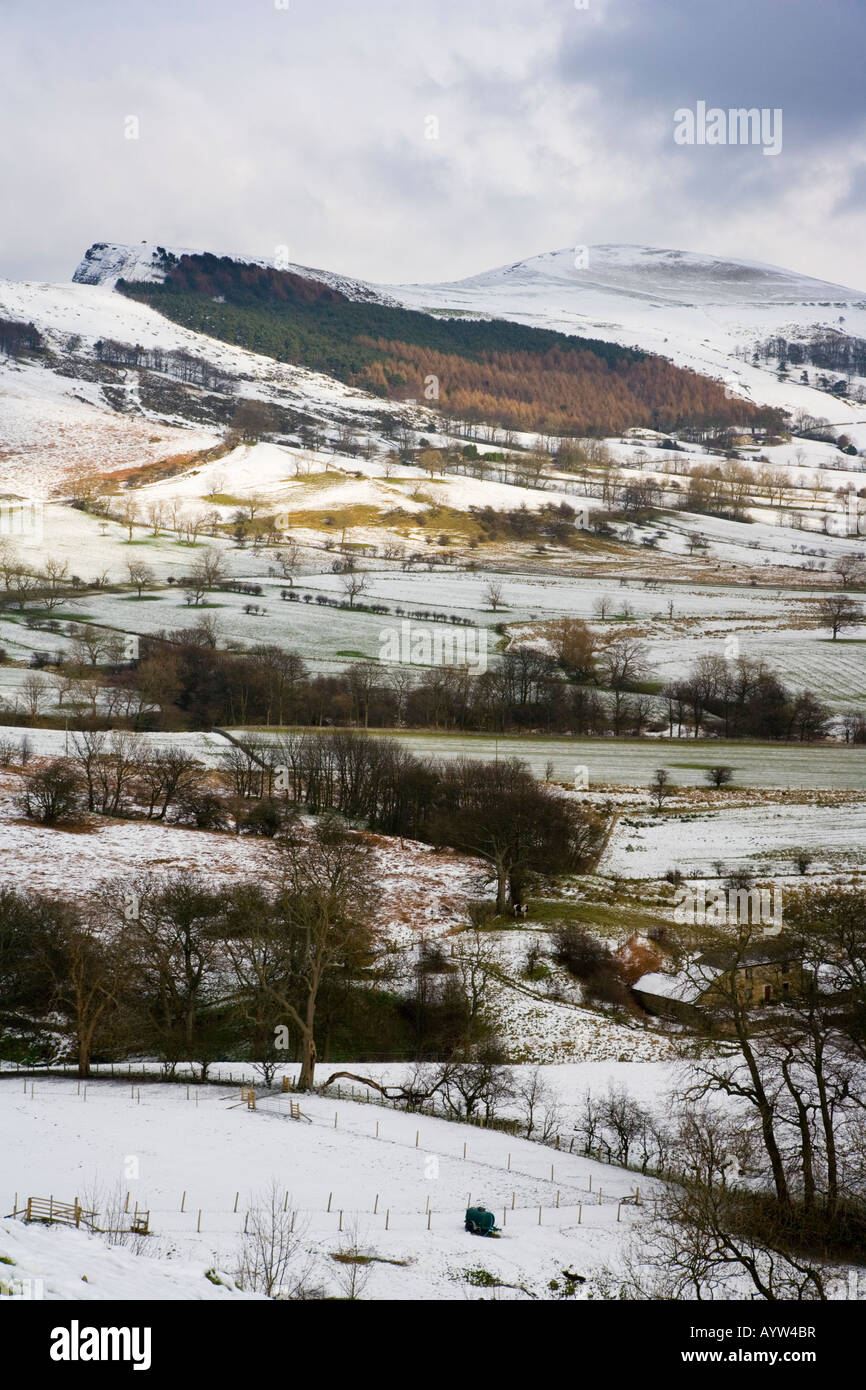 A Winter View of Back Tor and Lose Hill above Castleton in the Peak ...