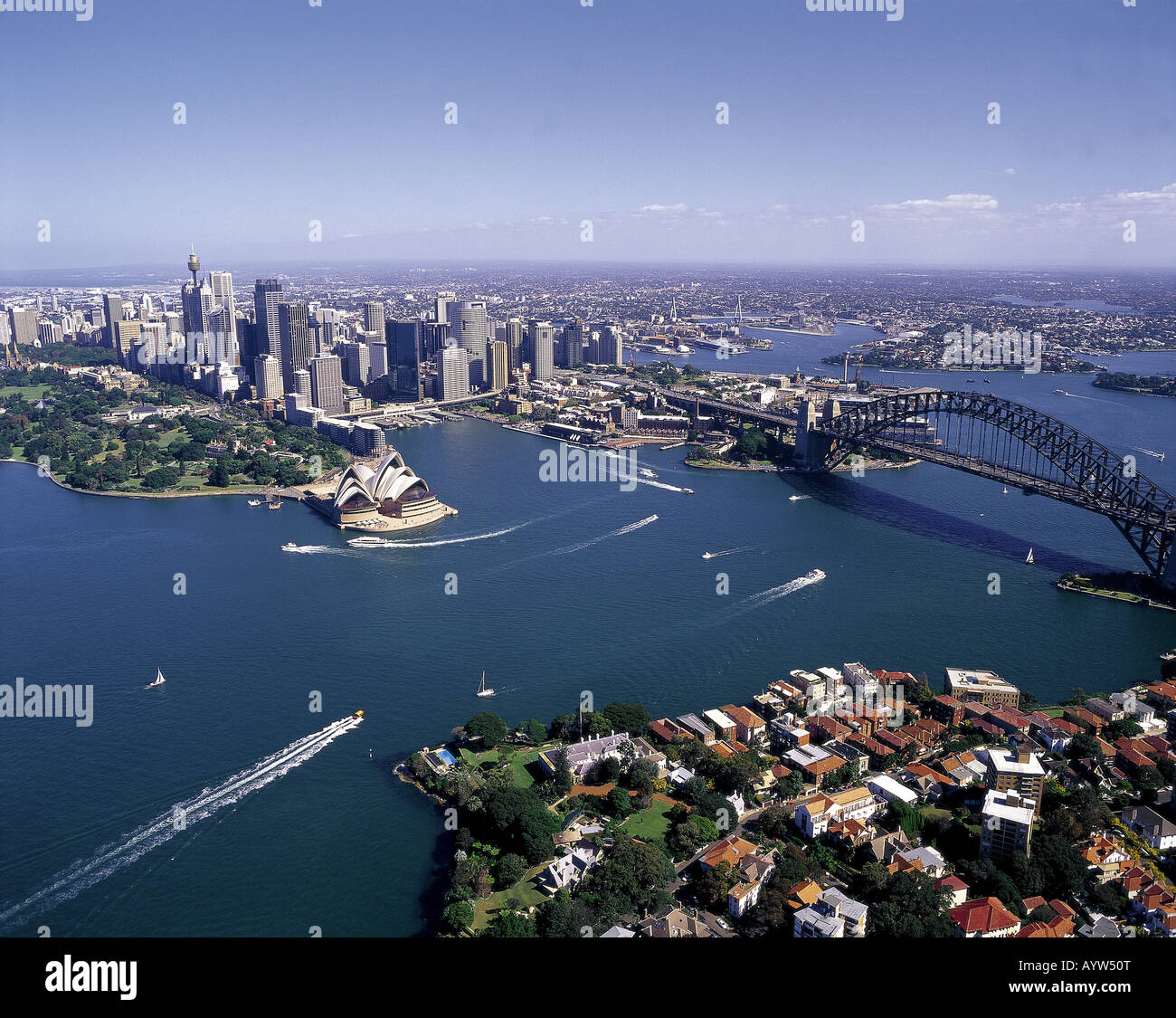 Aerial view of Sydney Opera House and city Sydney Australia Stock Photo ...