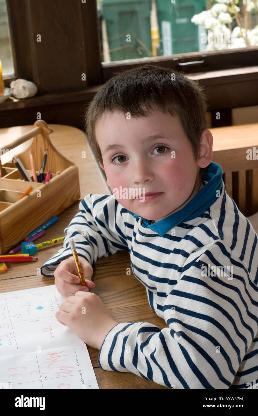 boy doing home work Stock Photo - Alamy