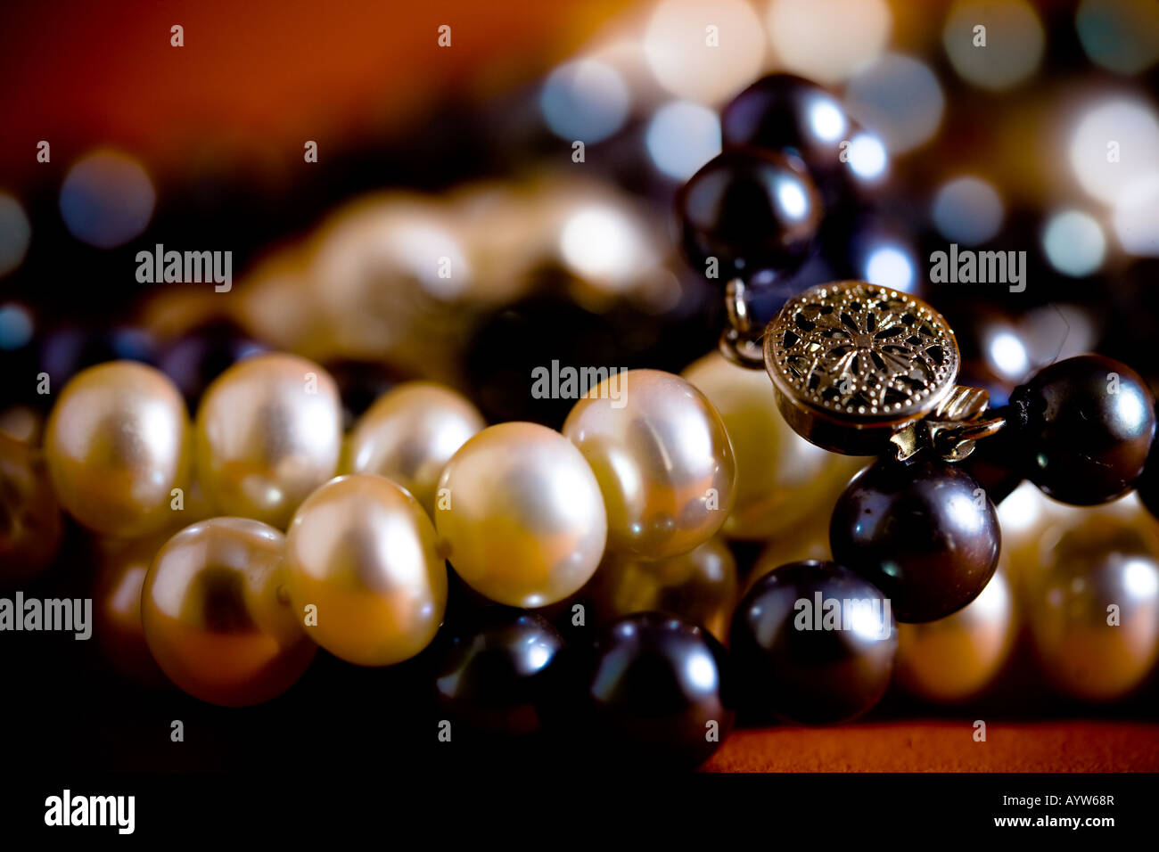 Closeup of Pearl beads Stock Photo - Alamy