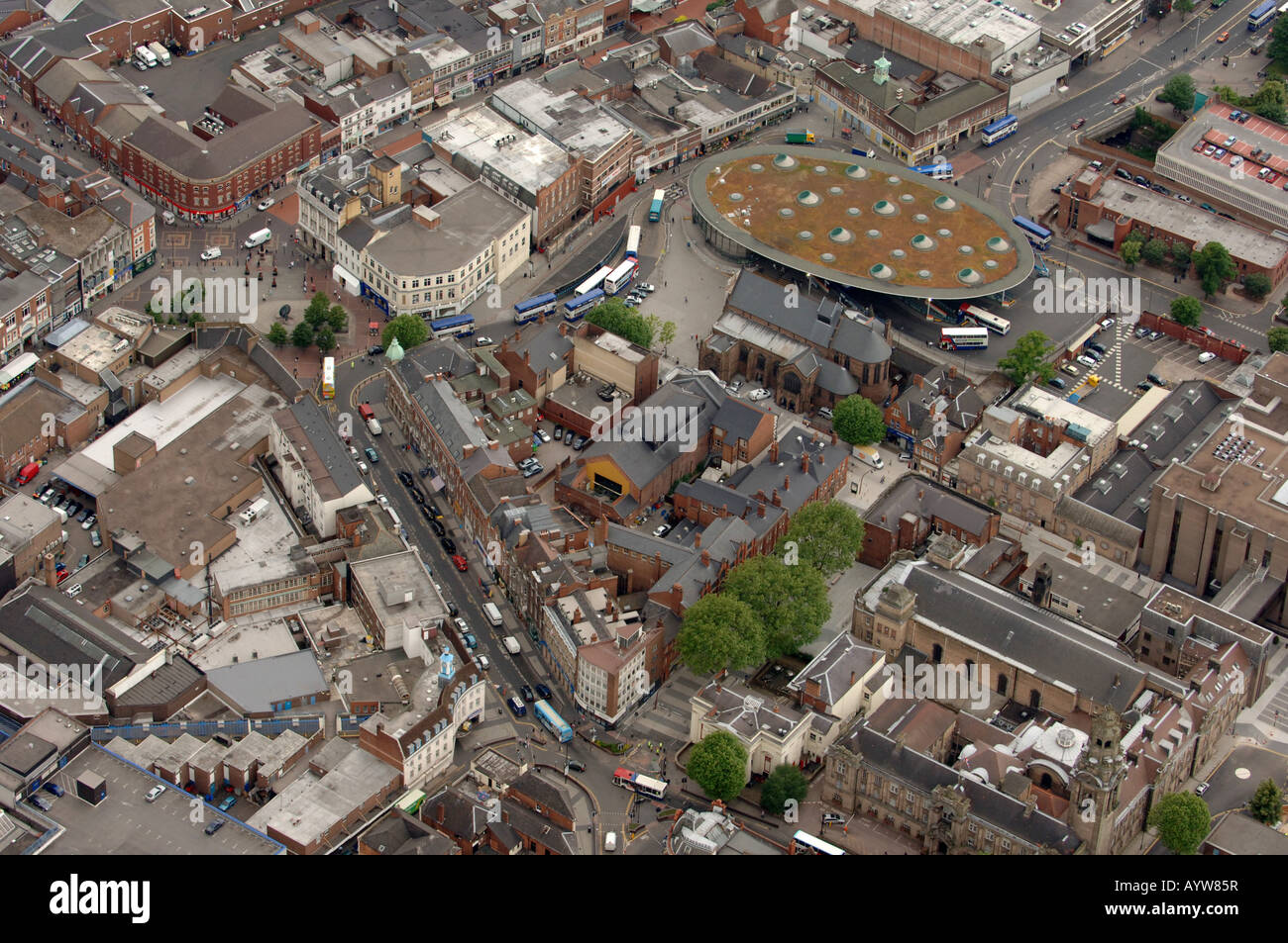 An aerial view of Walsall town centre in the West Midlands Stock Photo ...