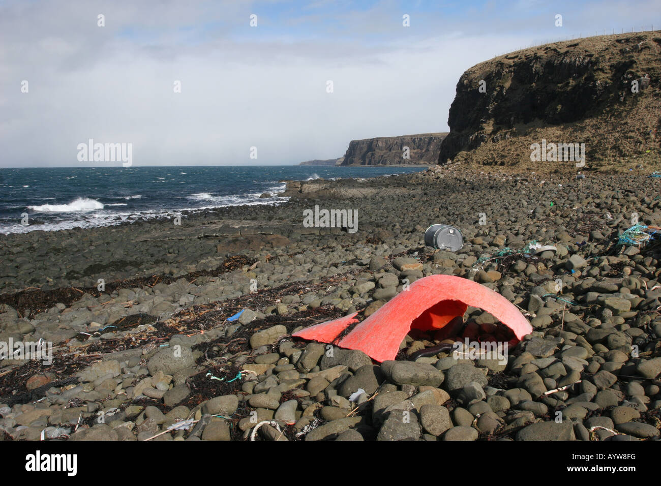 Plastic Rubbish Washed up on Remote Beach Near Ardmore Point Isle of ...