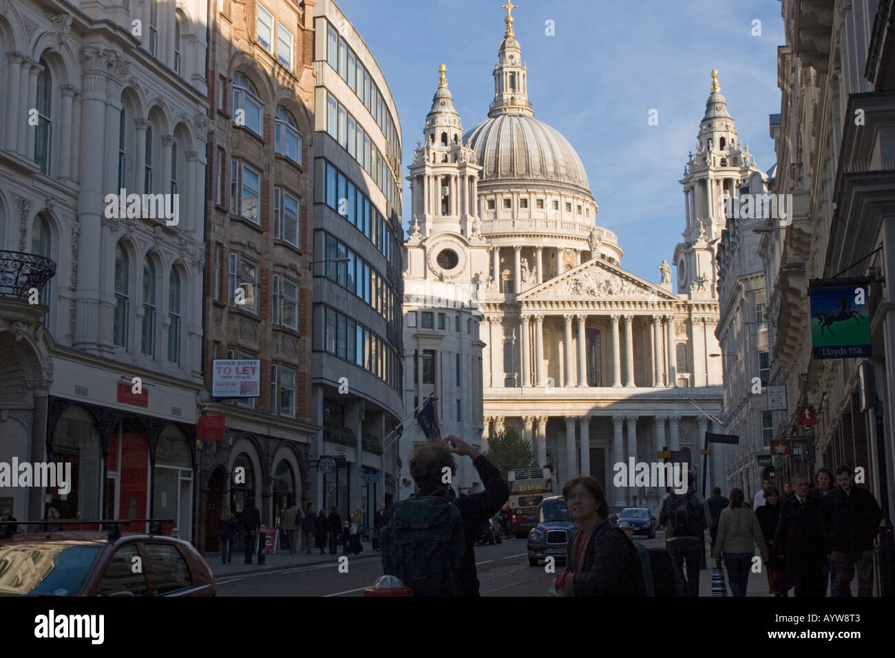Ludgate Hill and St Pauls Cathedral City of London GB UK Stock Photo ...
