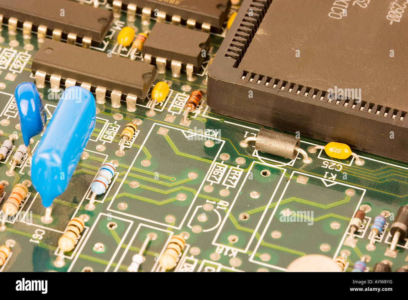 image of chips in a circuit of a component of a computer Stock Photo ...