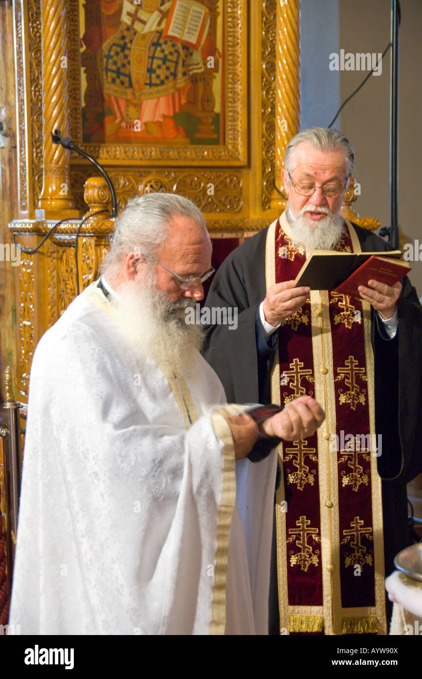 Infant baptism or Christening in a Greek Orthodox Church in Trikala ...