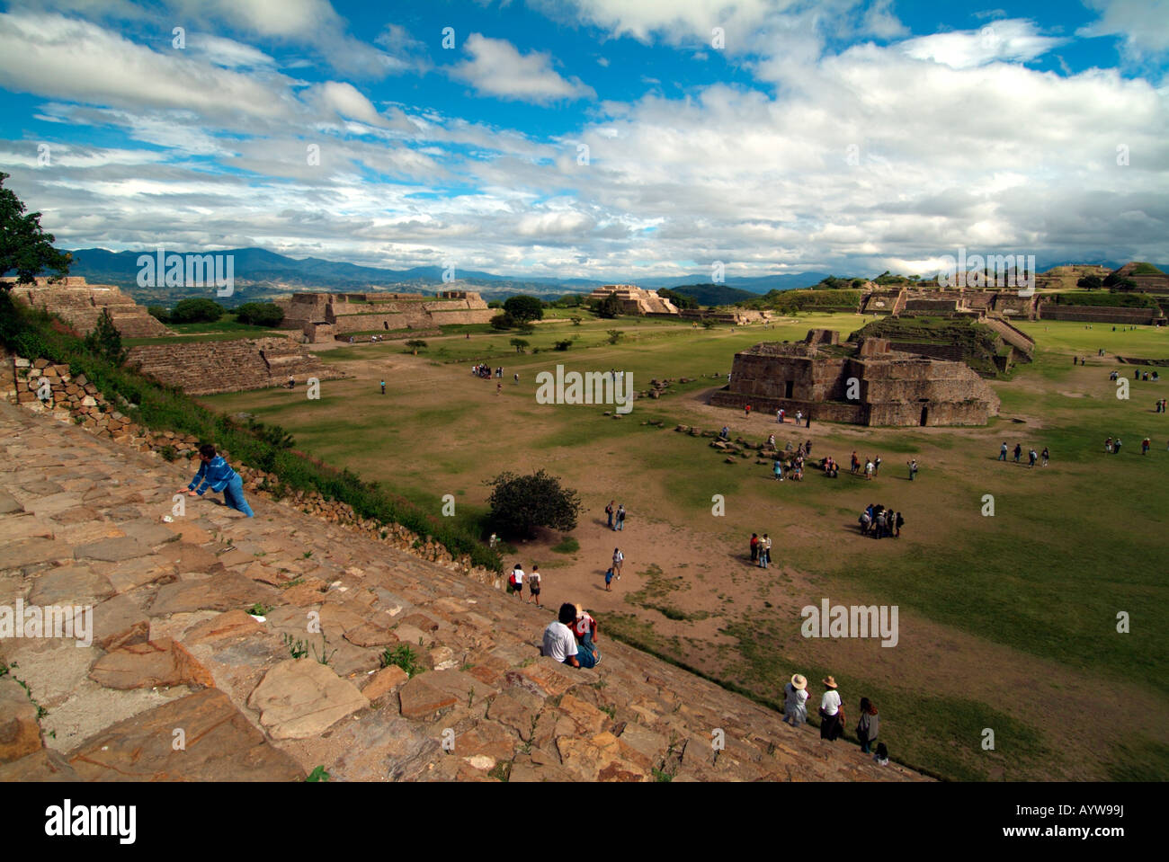 The Zapotec constructed pyramids and temple ruins of Monte Alban near ...