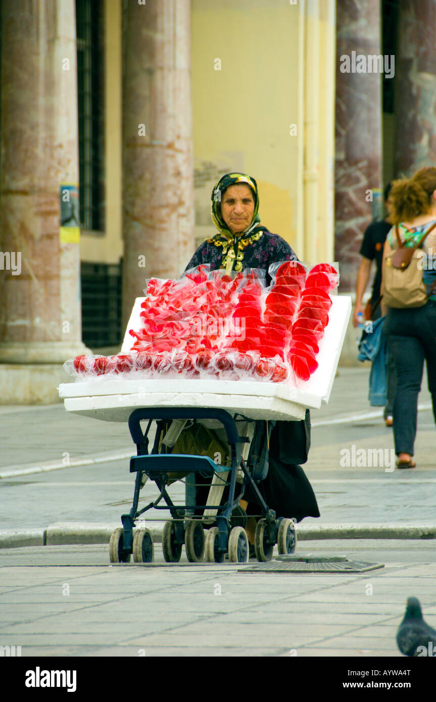 A lady street vendor in Thessaloniki Greece Stock Photo - Alamy