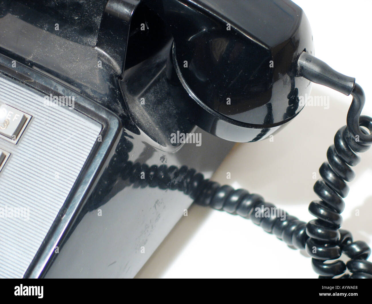 Black telephone concept close up closeup receiver communication contact ...