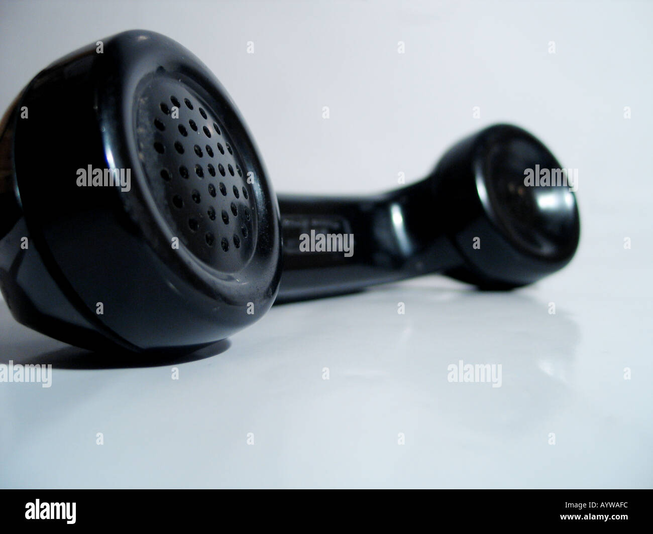 Black telephone cut out on white retro hi-res stock photography and ...