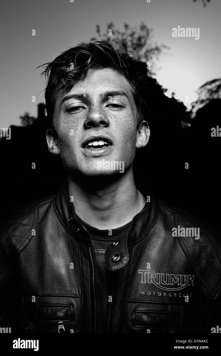 Black and white image of a rockerbilly Stock Photo - Alamy