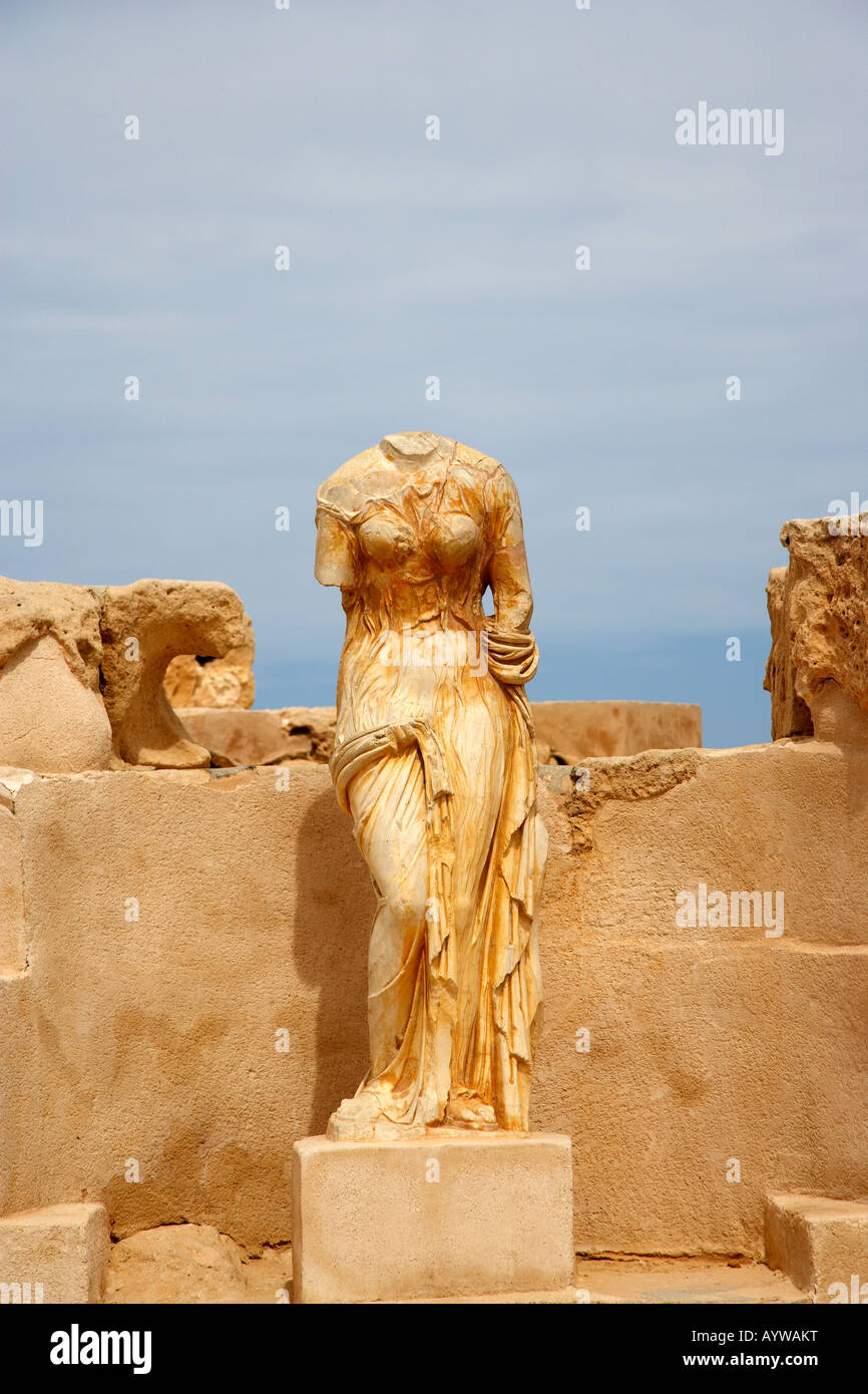 Statue in the Ancient Roman City of Sabratha, Libya Stock Photo - Alamy