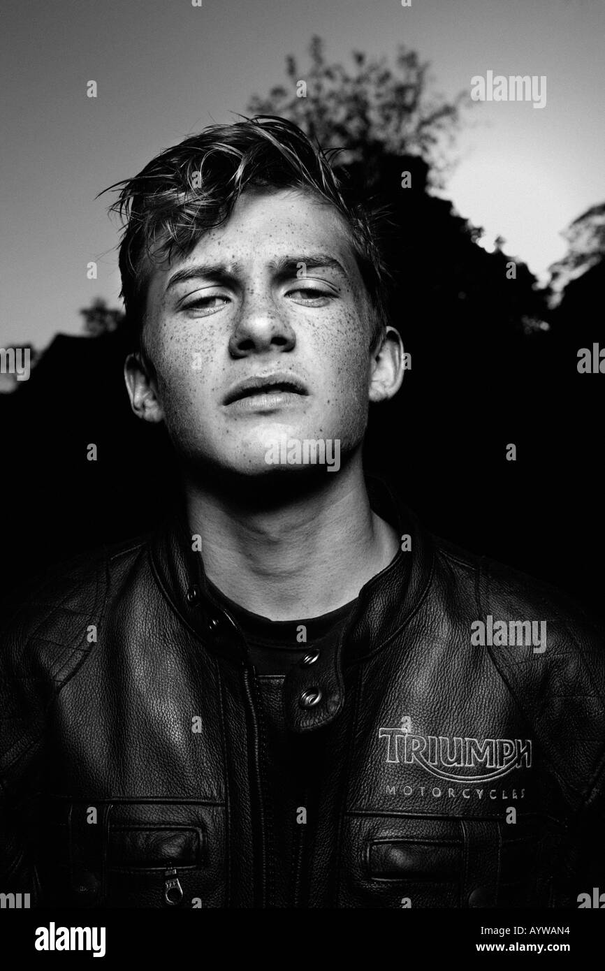 Black and white image of a rockerbilly Stock Photo - Alamy