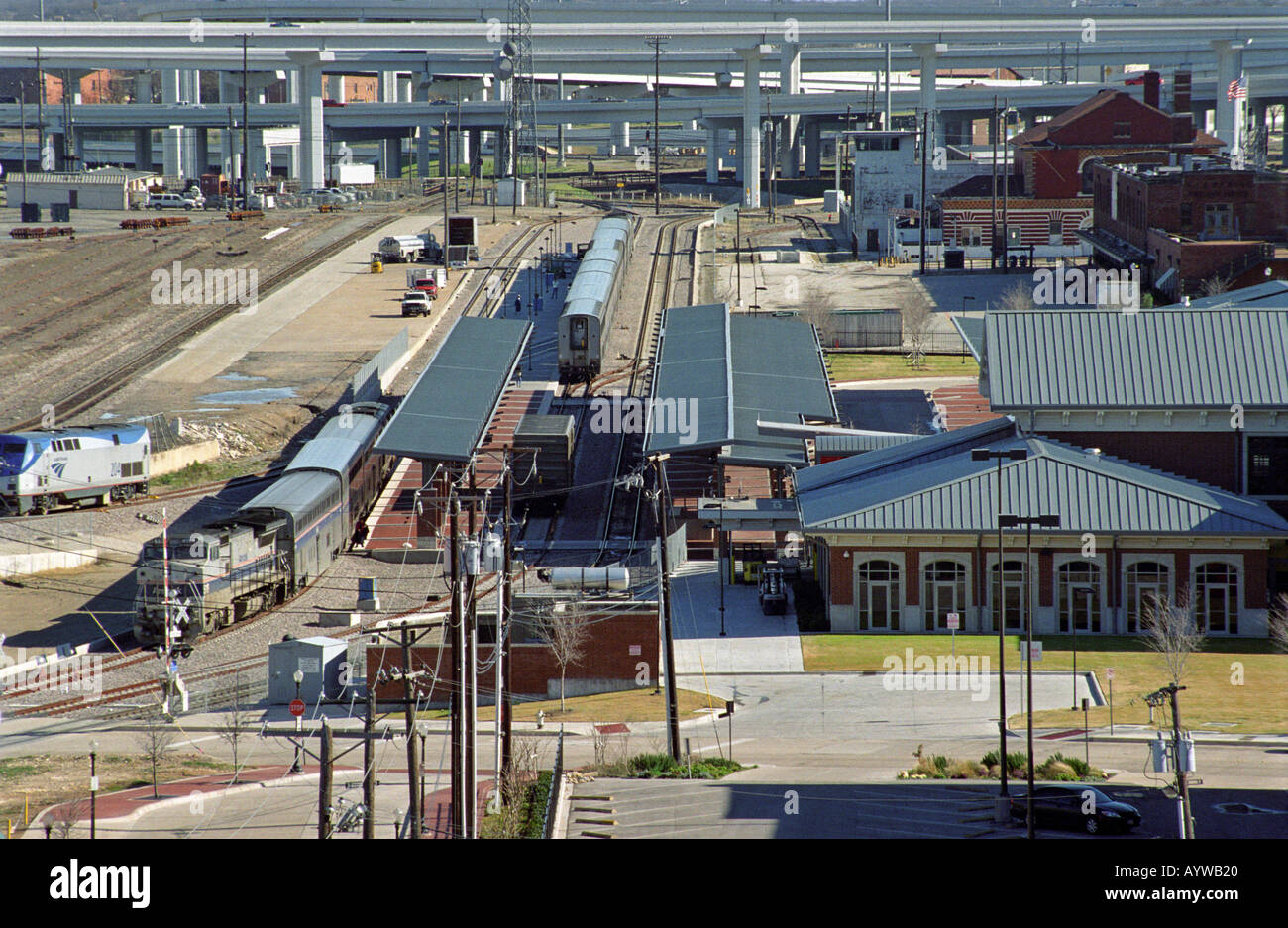 Aerial view railway goods yard Fort Worth Texas US Stock Photo - Alamy