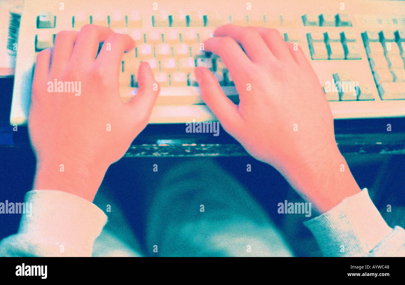 hands on keyboard Stock Photo - Alamy