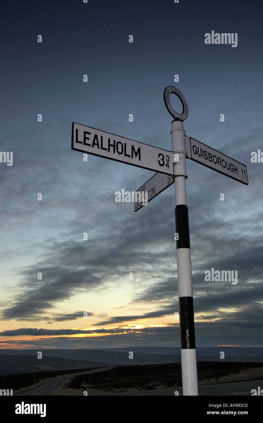 Old North Riding of Yorkshire direction sign at Danby Beacon North ...