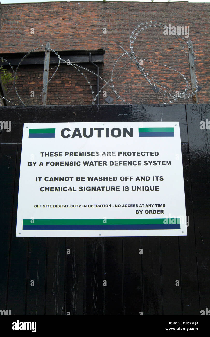 Warning premises protected by sign hi-res stock photography and images ...