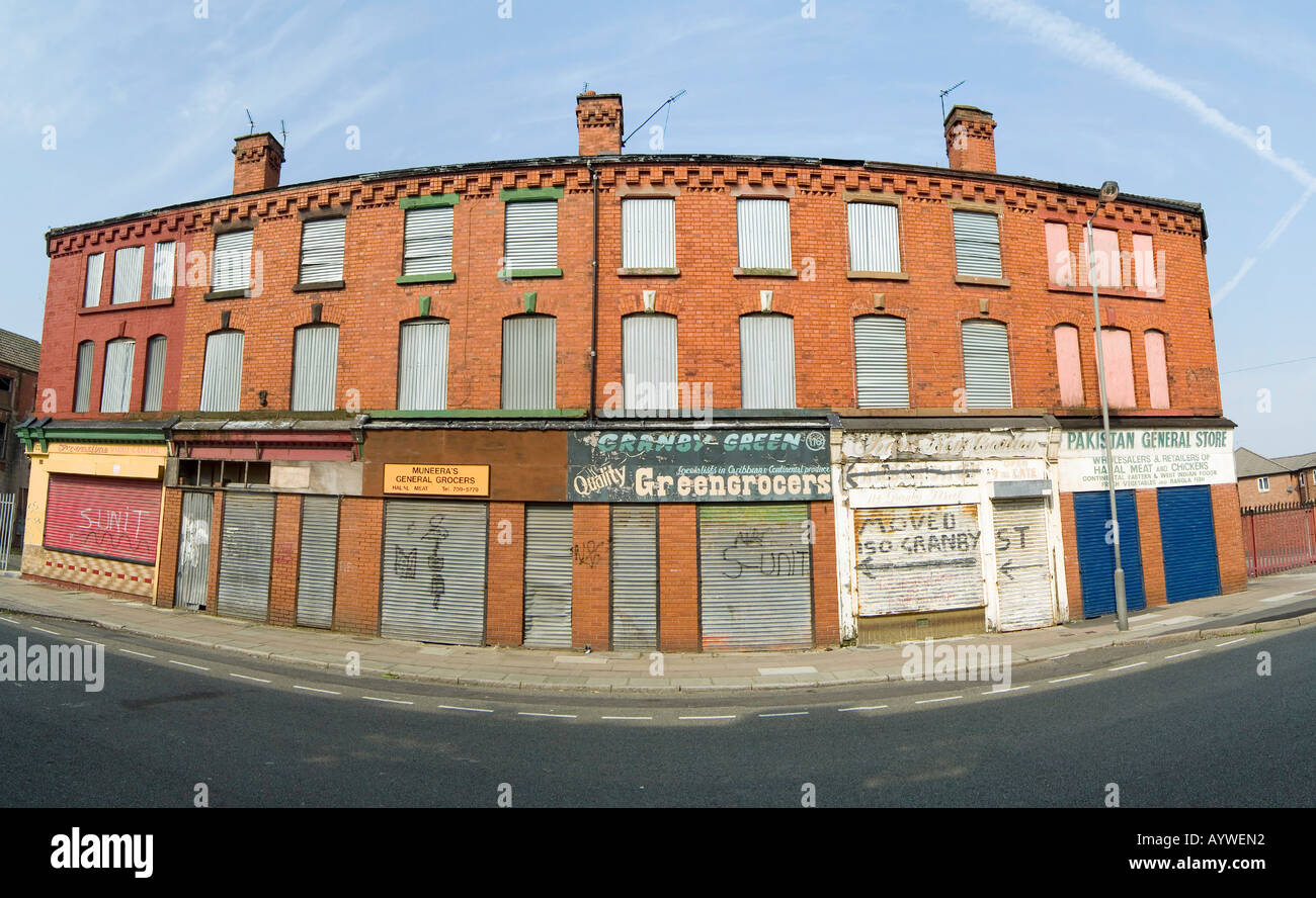 Block of shops and business premises on Granby Street in Toxteth ...
