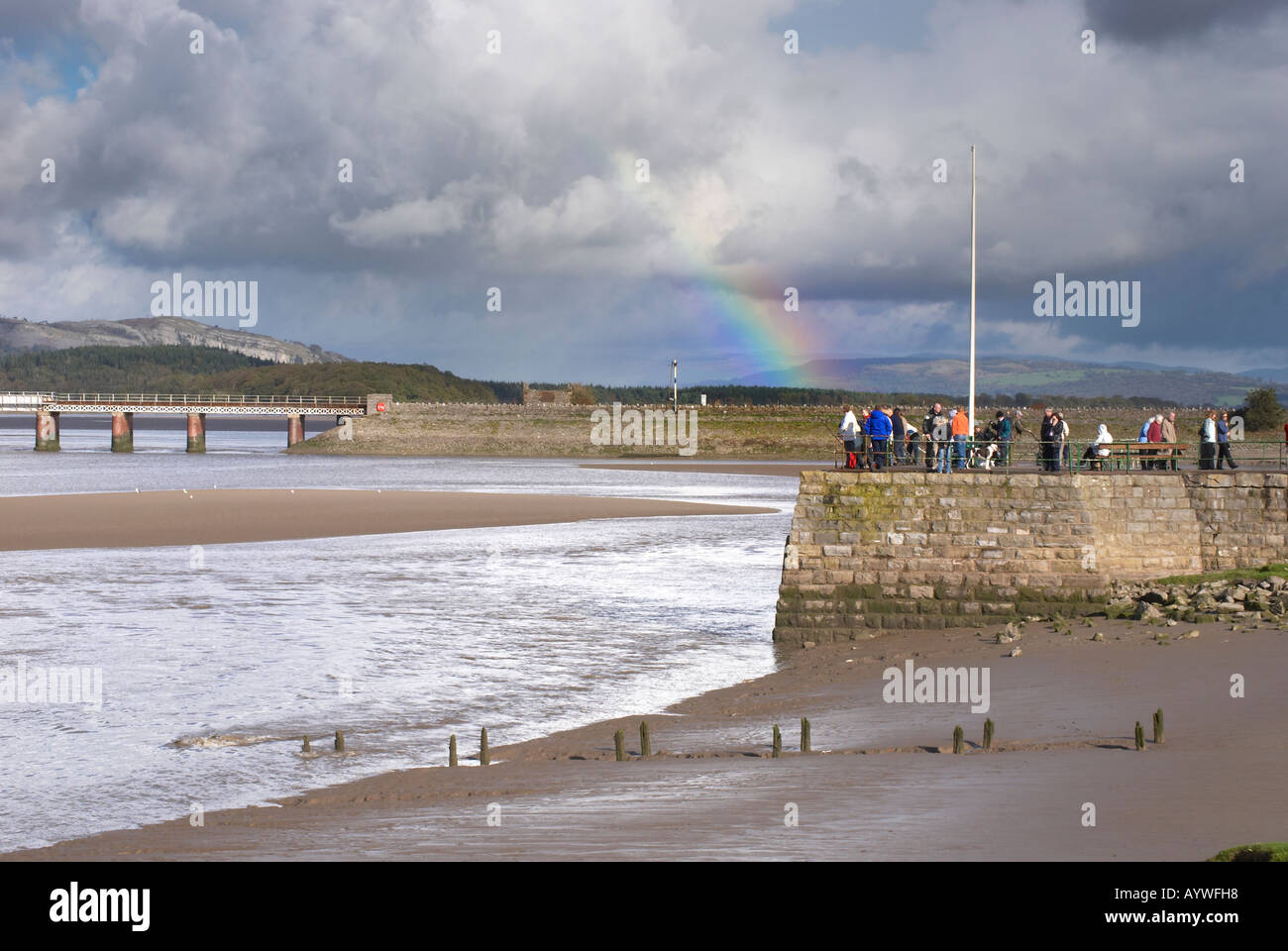 Rainbow Over a Tidal Estuary River Channel Stock Photo - Alamy