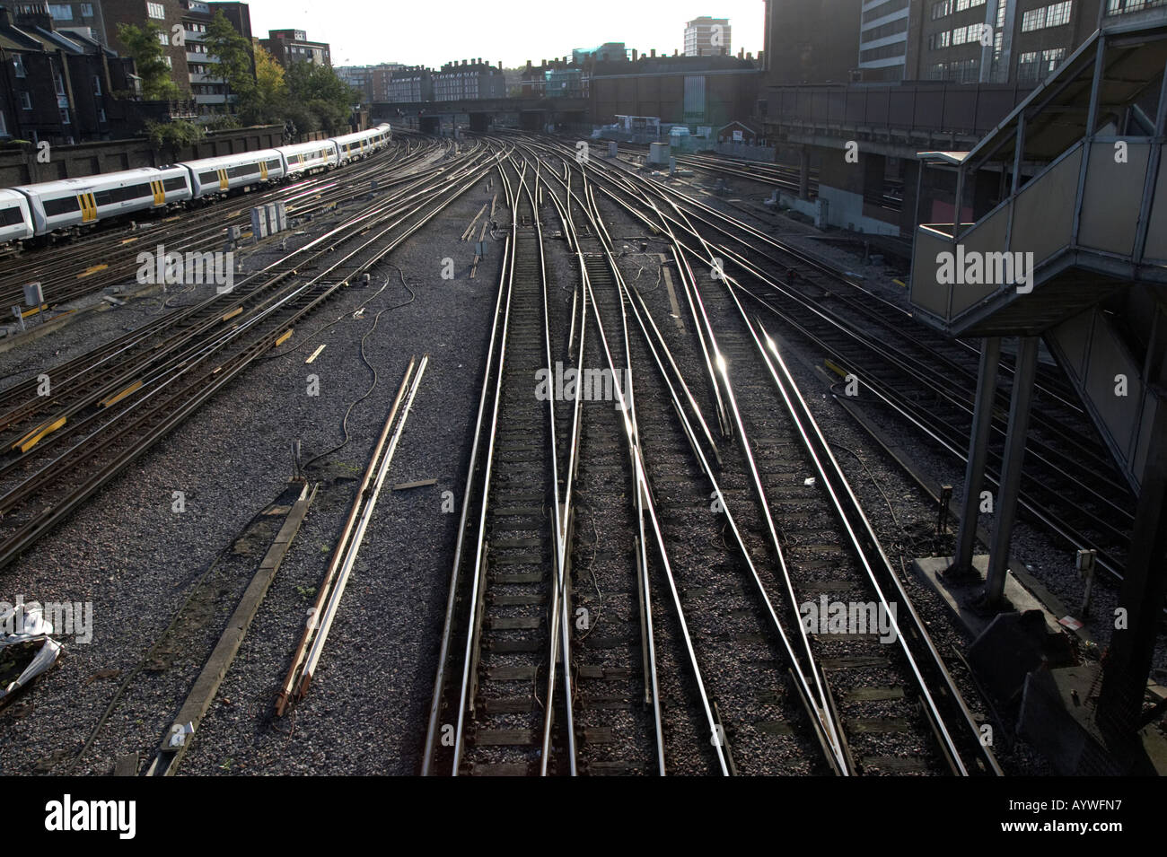 Train tracks in London UK public transport commute rail railway Stock ...