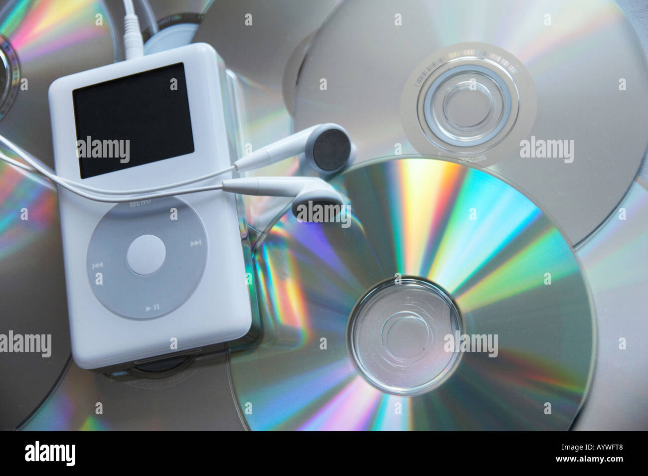 Apple Ipod and CDs Stock Photo - Alamy