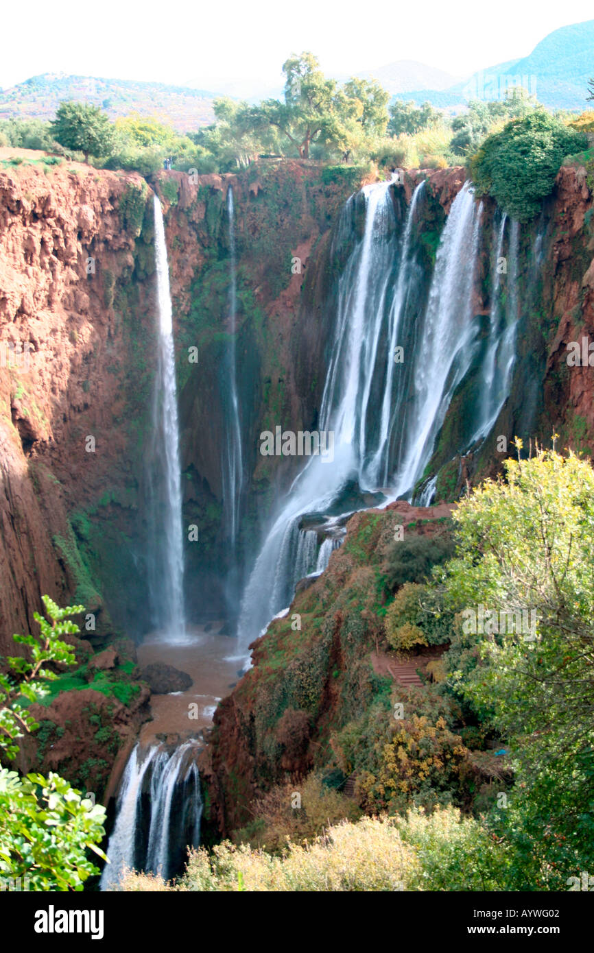Moroccan waterfall, Cascades D'Ouzoud, Morocco, Northwest Africa Stock ...