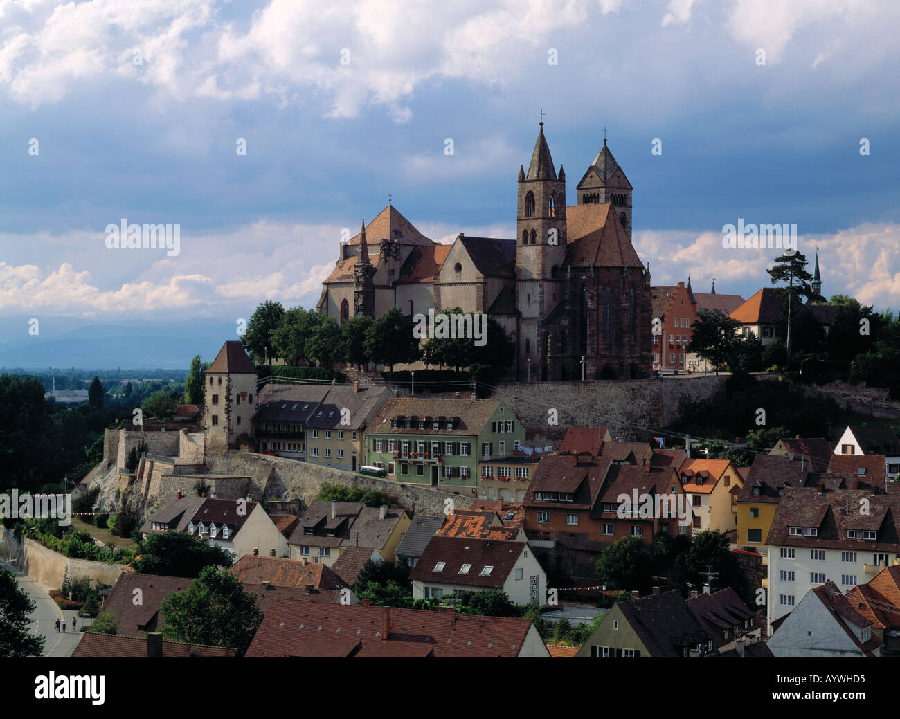 Stadtansicht mit Stephansmuenster, Romanik, Breisach am Rhein, Breisgau ...