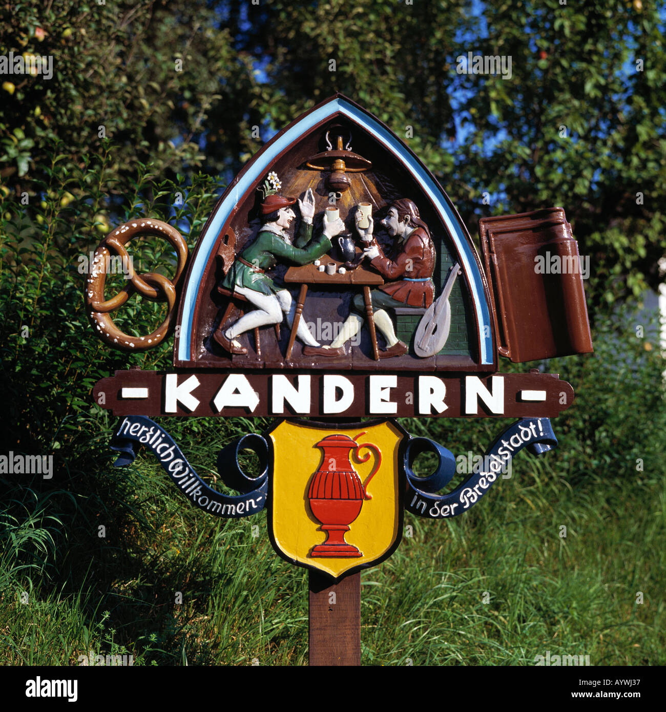 D-Kandern, Margravian Country, Baden-Wuerttemberg, town sign, sign ...